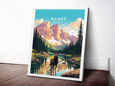 Banff Traditional 40x50cm Stretched Travel Canvas Wall Art Print | eBay ...
