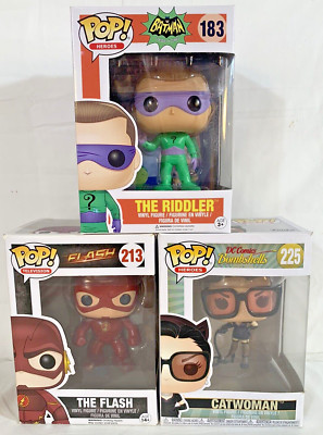 Funko Pops! DC Comics Batman-Riddler#183 Flash#213 Catwoman#225 Vinyl ...