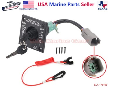 Evinrude BRP Johnson OMC Outboard Ignition Safety Cut Off Key Switch ...