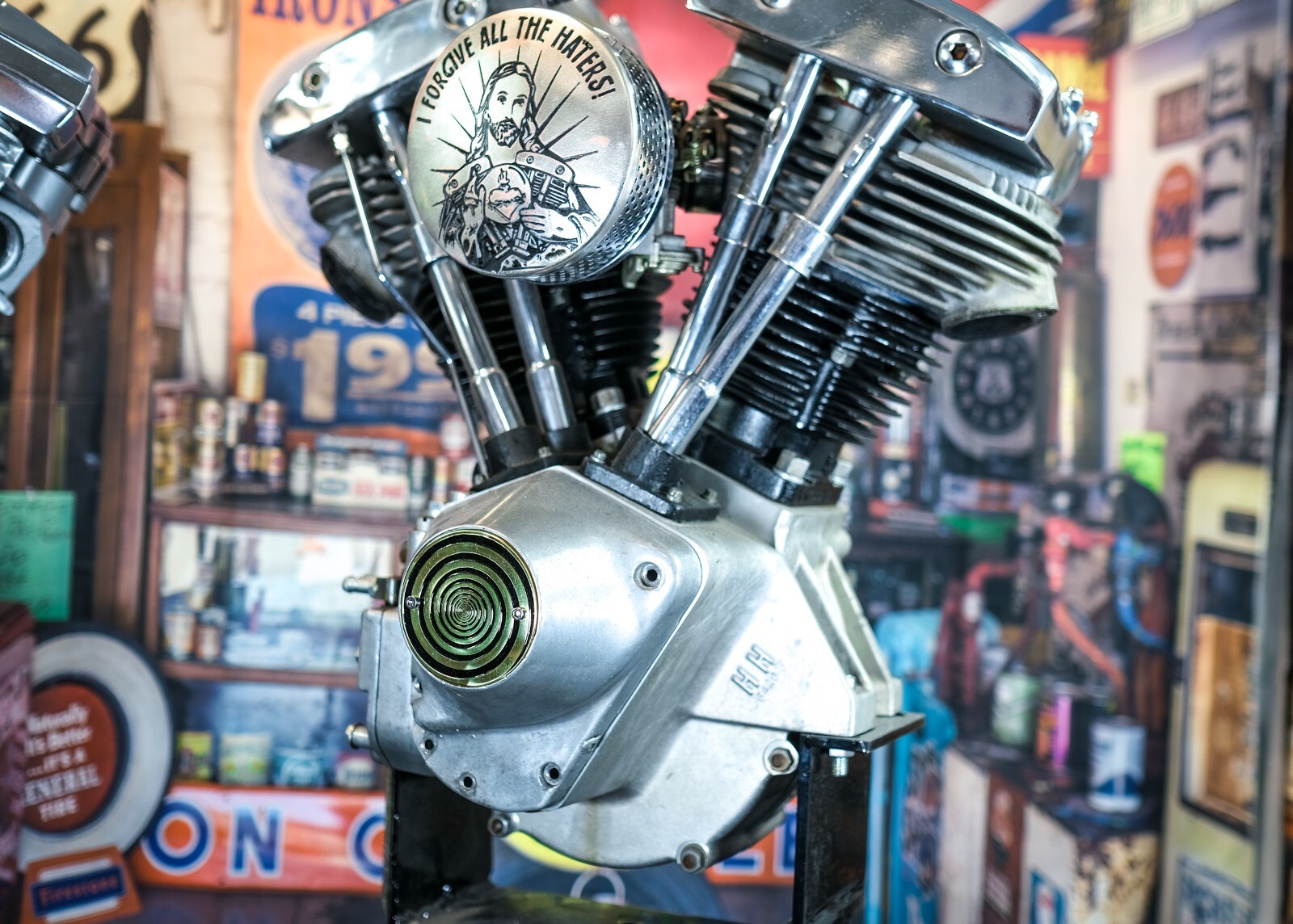 Downward Spiral Brass Shovelhead Evo Points Timing Timer Cover Harley ...