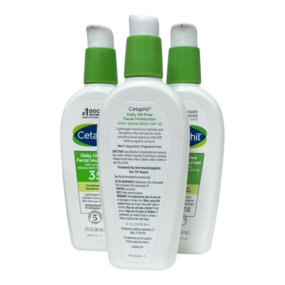 Cetaphil Daily Oil-Free Facial Moisturizer With Sunscreen SPF 35 (3oz ...