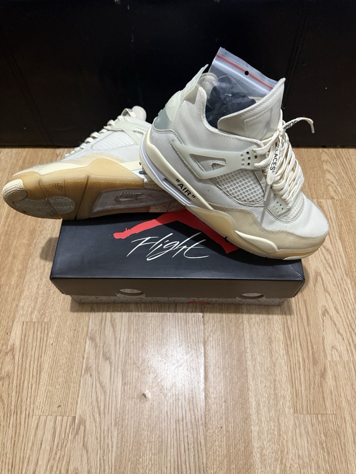 Off-White × Wmns Air Jordan 4 Retro SP 'Sail' - UK Men’s 8 | eBay UK