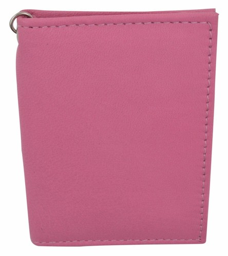 Pink Slim Leather Credit Card ID Mini Wallet Holder Driver's License ...