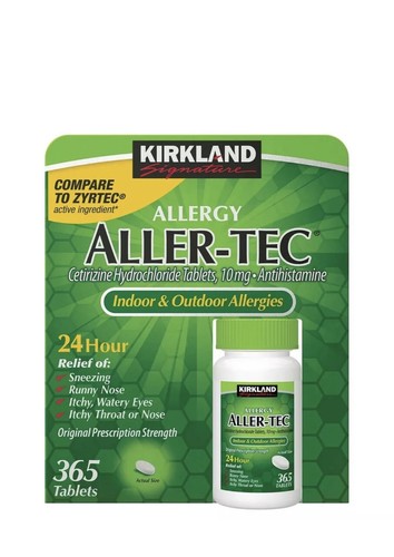 Kirkland Signature Allergy, Aller-Tec 10mg, 365 Tablets 1 Pack | eBay
