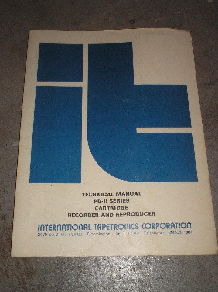 ITC International Tapetronics Corp Cart Machine Owners Manual (CHOOSE ...