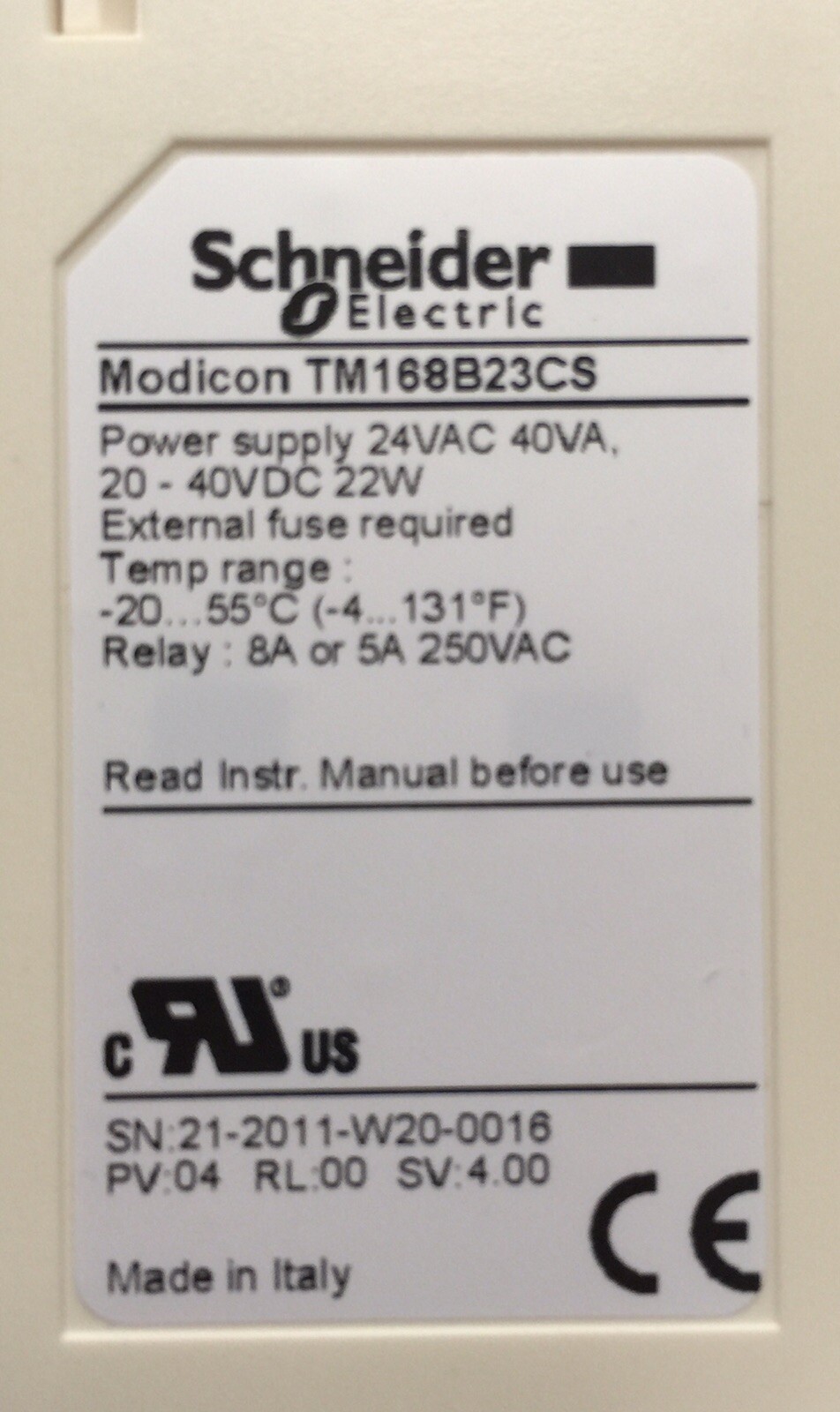 Schneider TM168B23CS Modicon M168 TM168B PLC CPU 23 I/O | eBay