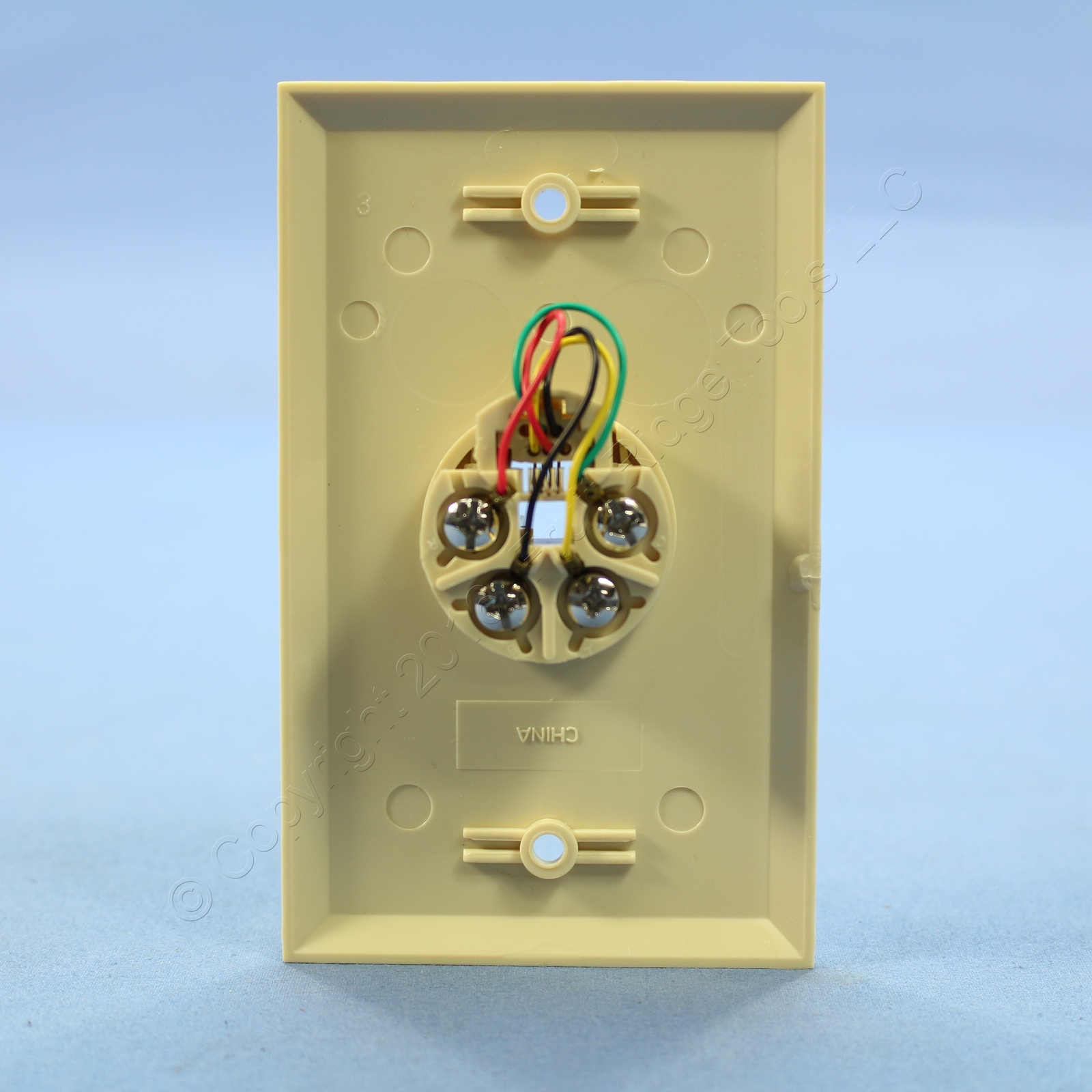 5+Leviton+Ivory+4-wire+Phone+Jack+Wallplates+Rj11+Modular+Telephone+ ...