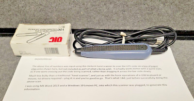 Unitech MS100-4G USB Handheld Pen / Wand Barcode Scanner Plug & Play ...