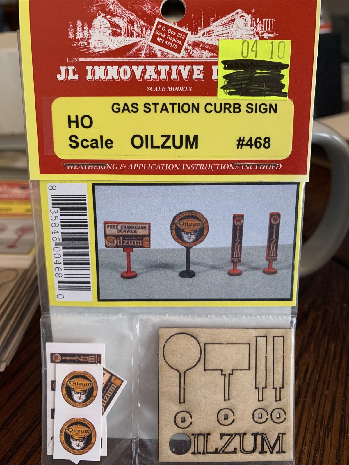 JL Innovative Design Gas Station Curb Sign Oilzum HO Scale #468 NIP | eBay