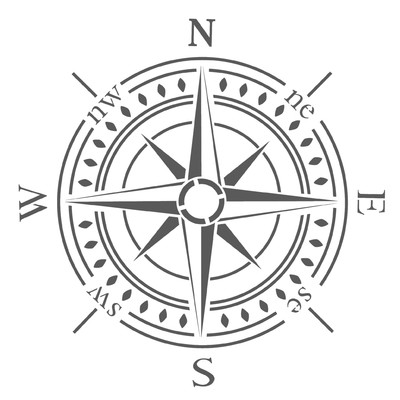 Compass bearing Stencil - X Large size - for DIY Walls decor Painting ...