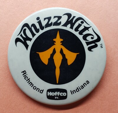 VINTAGE Hoffco Whizz Witch Weedeater PIN PINBACK BUTTON RICHMOND ...