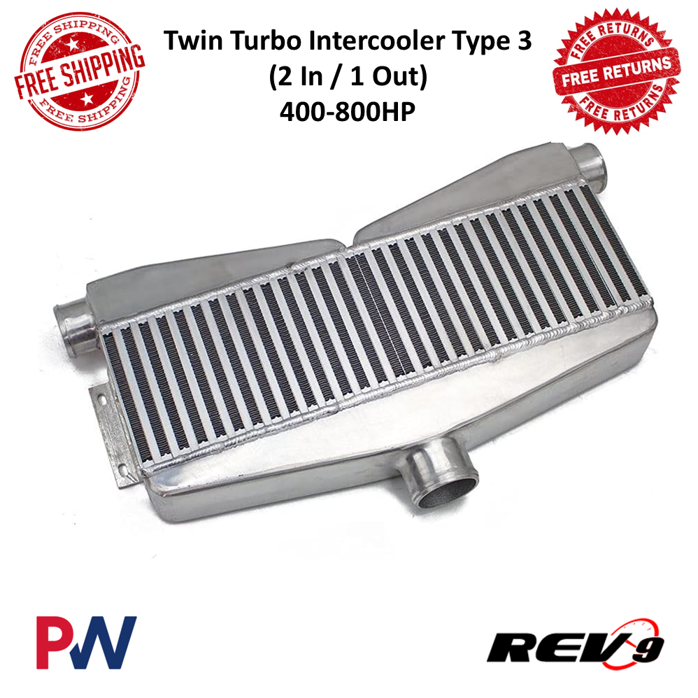 REV9 Universal Intercooler Type-3 Twin Turbo | 2 In / 1 Out | 400-800HP ...