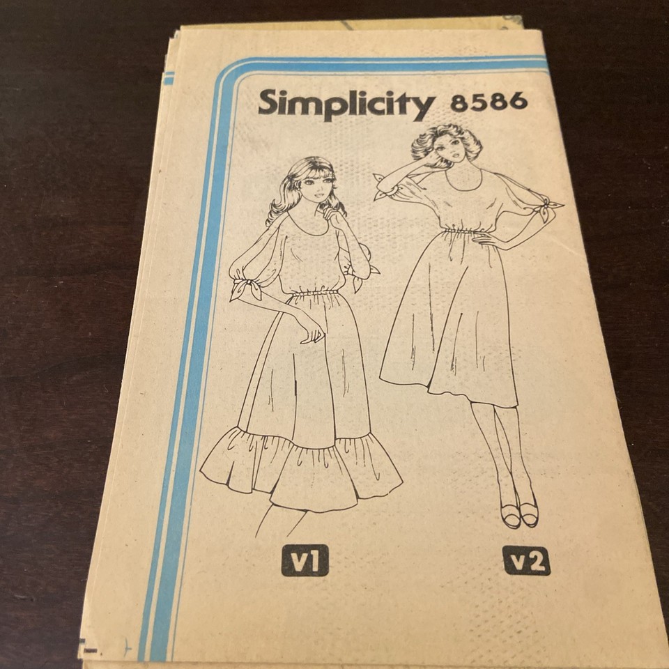 Simplicity 8586 Pattern Misses' Dress Sz 12 Uncut 70s Ruffle Cottage ...