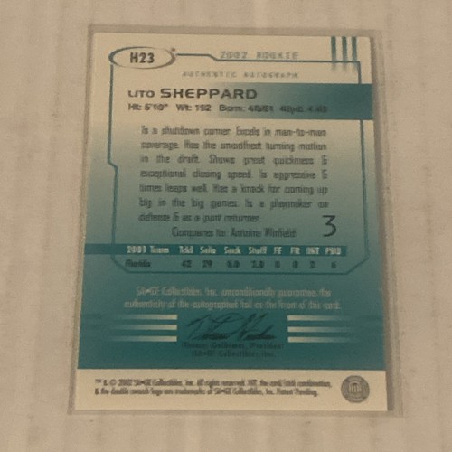 2002 SAGE Hit Lito Sheppard Rookie Auto Autograph | eBay