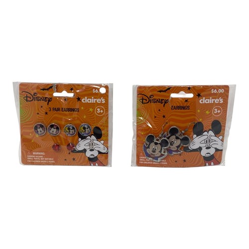 Disney Mickey Mouse Claire's Earrings Set Halloween Hypoallergenic NEW ...