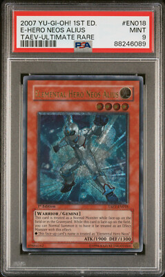 YUGIOH 1ST TAEV-EN018 ELEMENTAL HERO NEOS ALIUS ULTIMATE PSA 9 MINT ...