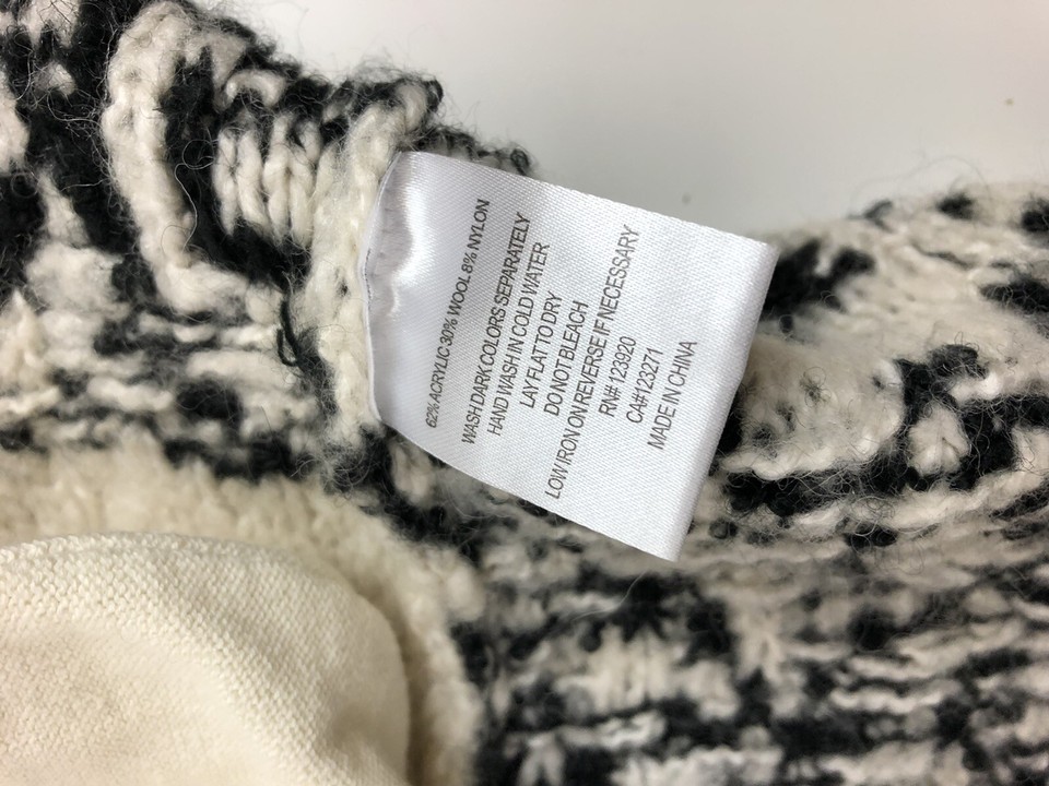 Women’s LA Made Petite S Long Open Front Knit Cardigan Fringe Wool ...