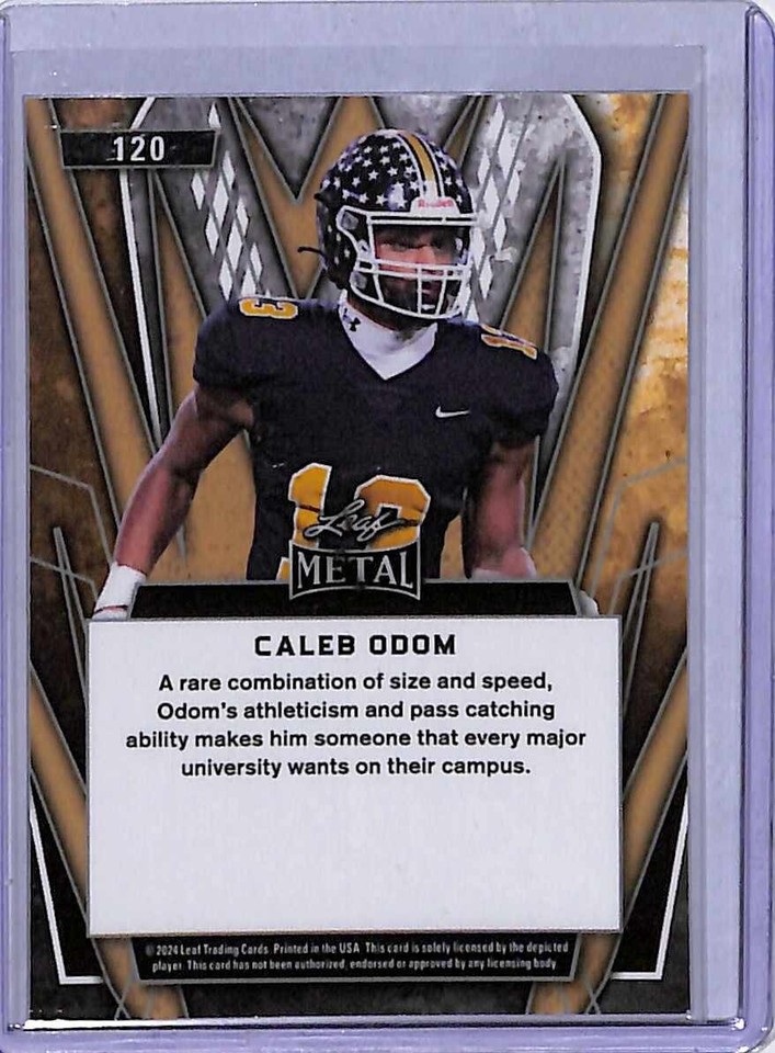 2024 Leaf Metal Football Caleb Odom Base | eBay