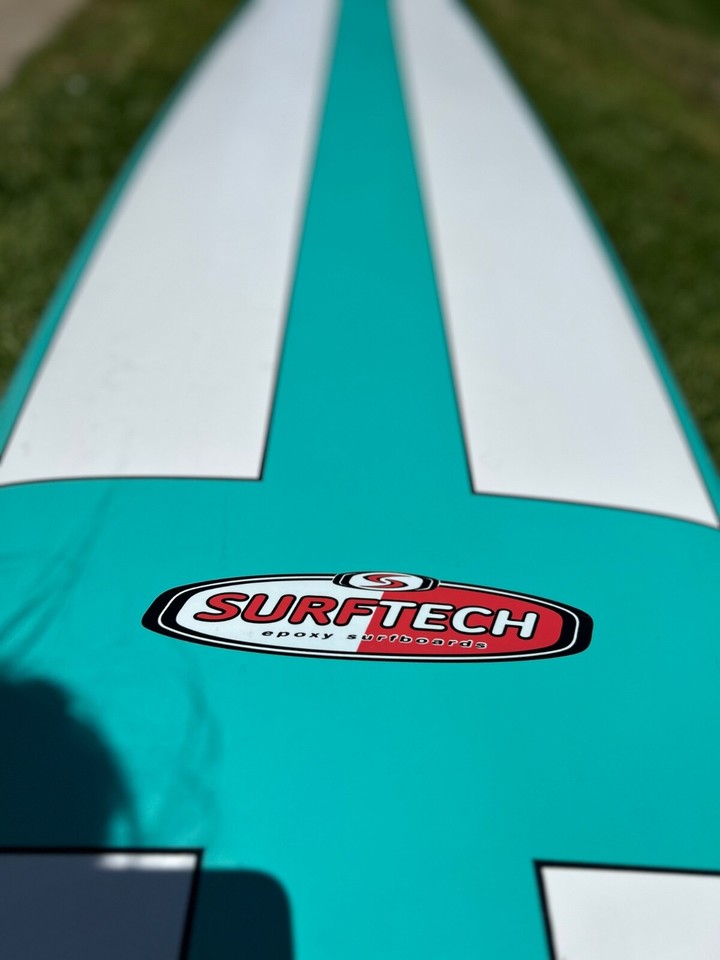 Surfboard Longboard 9’0” SurfTech Tuflite Emerald Blue and White | eBay