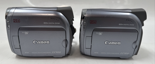 2 CANON ZR500 cassette digital video camcorders Tested! No Accessories ...