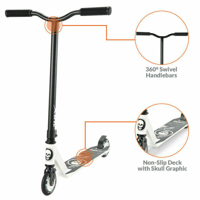 Xspec Pro Stunt Kick Trick Scooter - White/Black for sale online | eBay