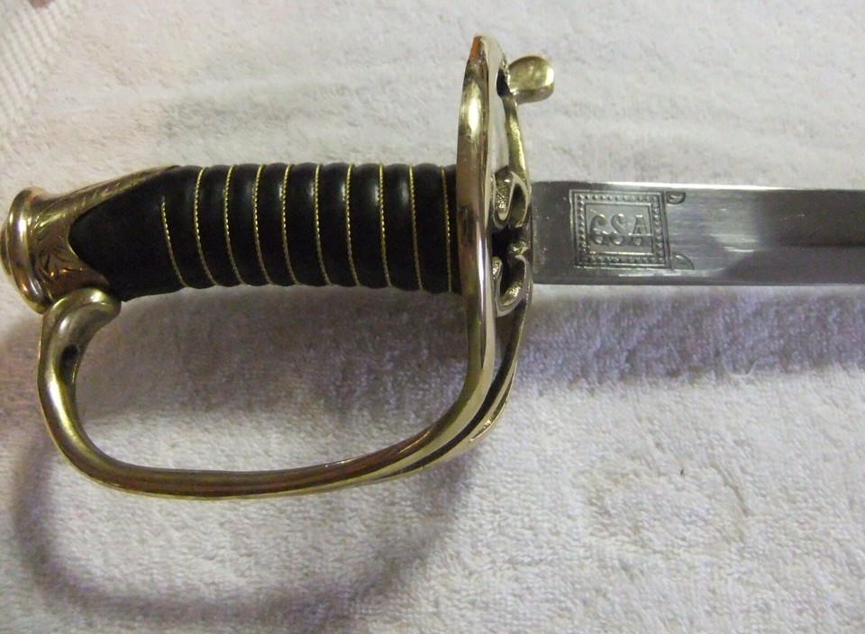 Civil War CSA Shelby Officer's Sword Replica w/Scabbard - 37" Length | eBay