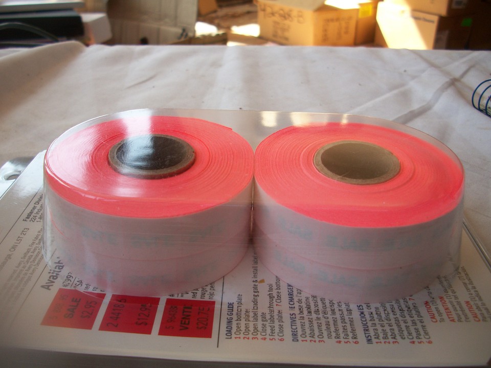 AVERY PRICING Price Gun LABELS Red 4 Rolls 5000 labels for 216 new NIP ...