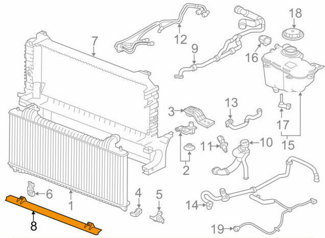 Jaguar F-pace Radiator Lower Support Deflector T2H24819 Genuine for ...