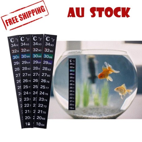 UP 10x Aquarium Thermometer Fish Tank Sticker Temperature Strip Stick ...