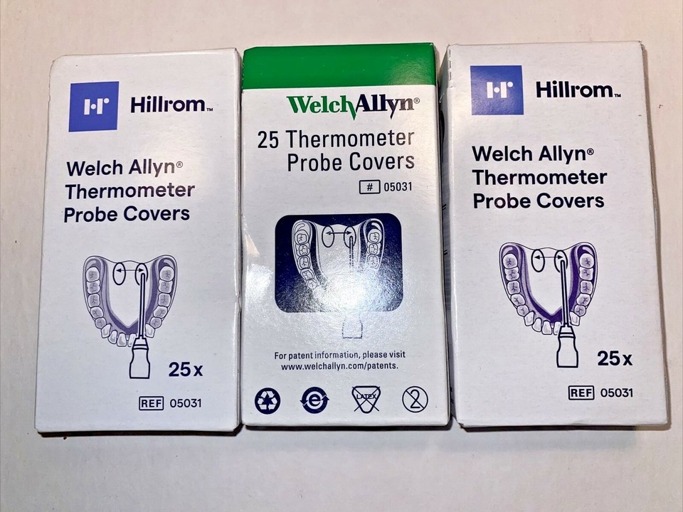 Lot of 3 Boxes Of 25 Welch Allyn SureTemp Probe Covers = 75 Total ...