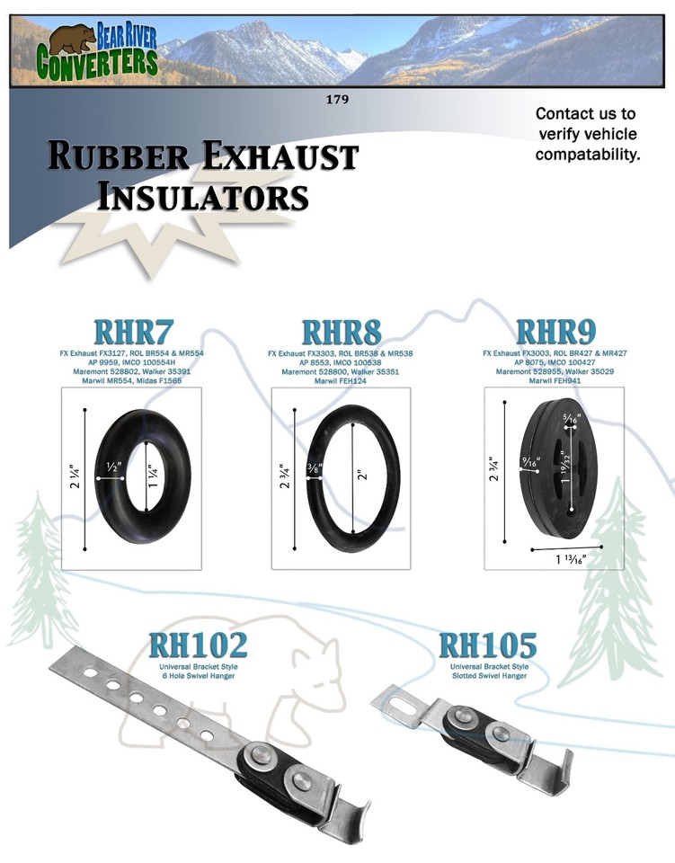 RHR1 Exhaust Mount Rubber Insulator Grommet Hanger Bushing 1/2" Rod ...