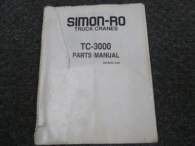 Stinger Simon RO TC-3000 Truck Crane Parts Catalog Manual | eBay