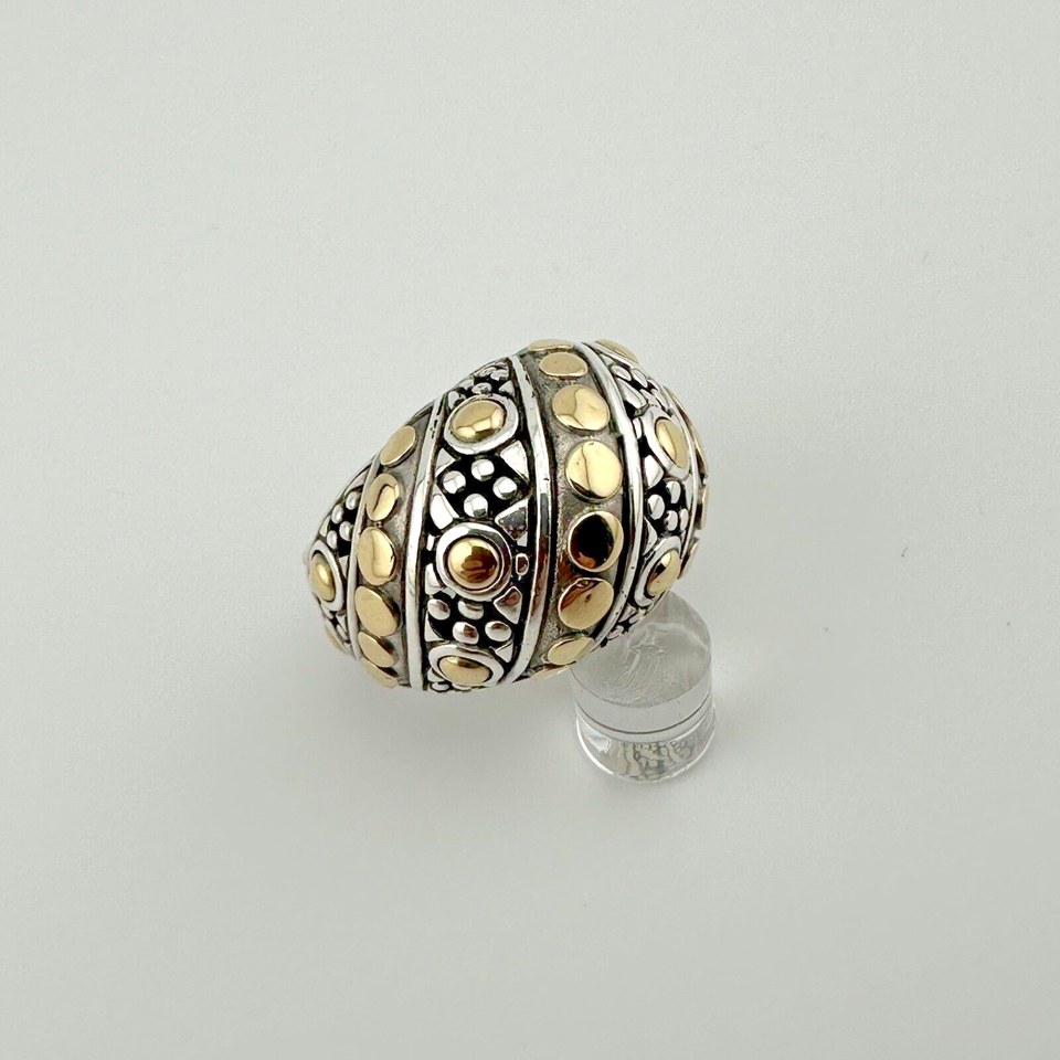 John Hardy Sterling Silver 18K Yellow Gold Jaisalmer Dots Dome Ring | eBay