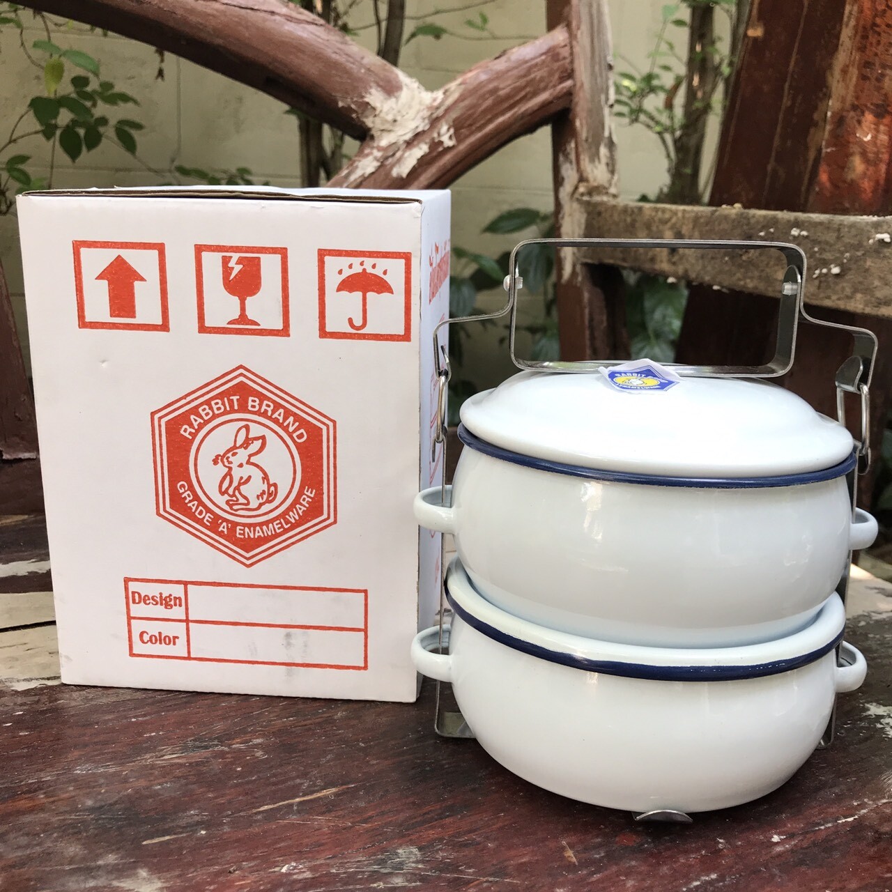 Thai Traditional Enamelware Tiffin Lunch Box Food Container Pinto Bento ...