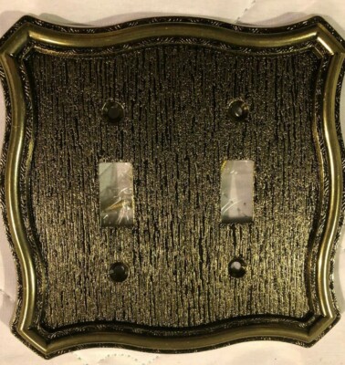 Beautiful Gold Solid Metal double wall light switch plate cover vintage ...