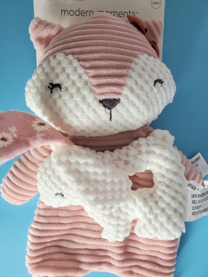 Modern Moments By Gerber Lovey & Rattle Fox and Bunny Rabbit Soft Toy ...