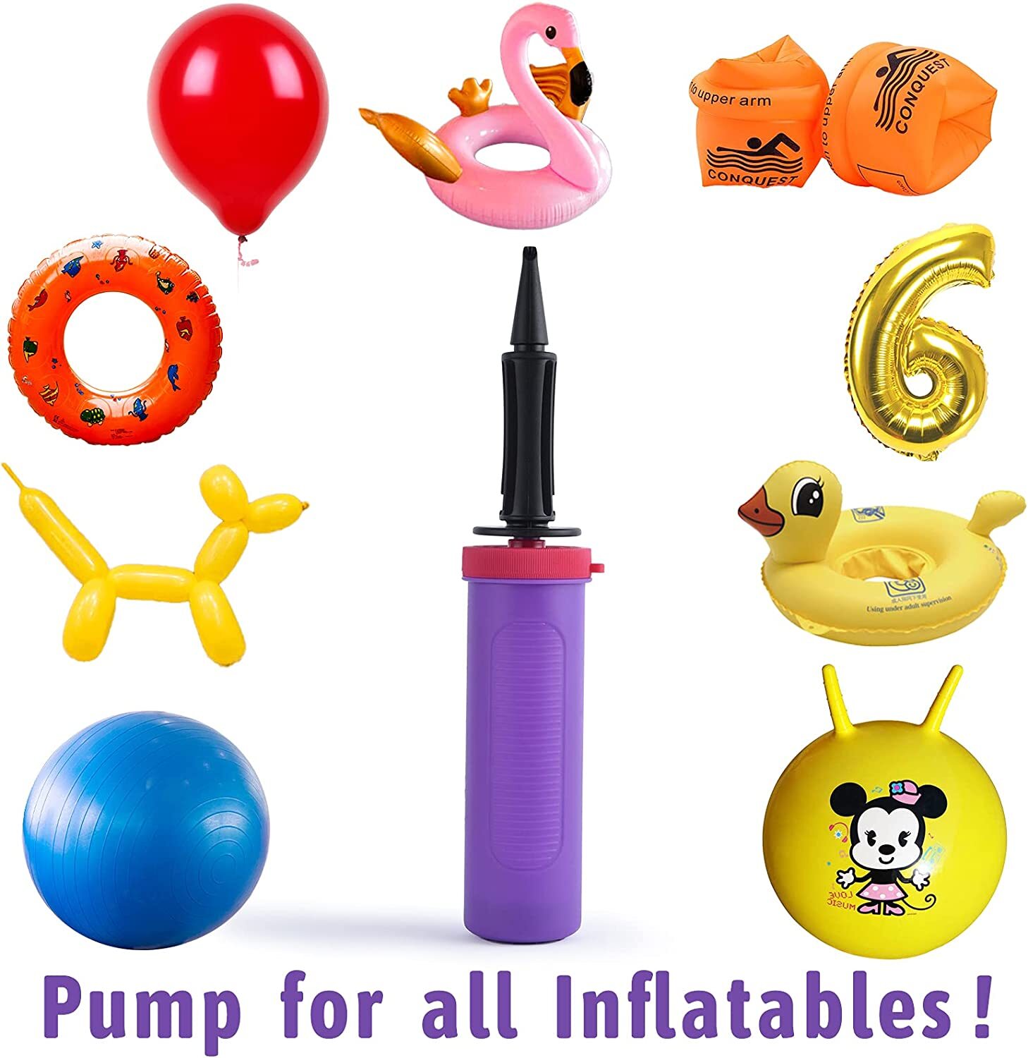 Balloons Pump Hand Held Air Plastic Inflator for Latex Party Balloons ...
