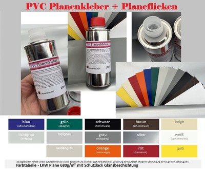 PVC Planenreparatur Set Planen Kleber 200 Flicken Plane Anhänger ...
