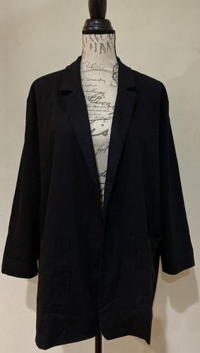 Crescent Women’s Black Unstructured Blazer Jacket Linen Blend Size XS ...