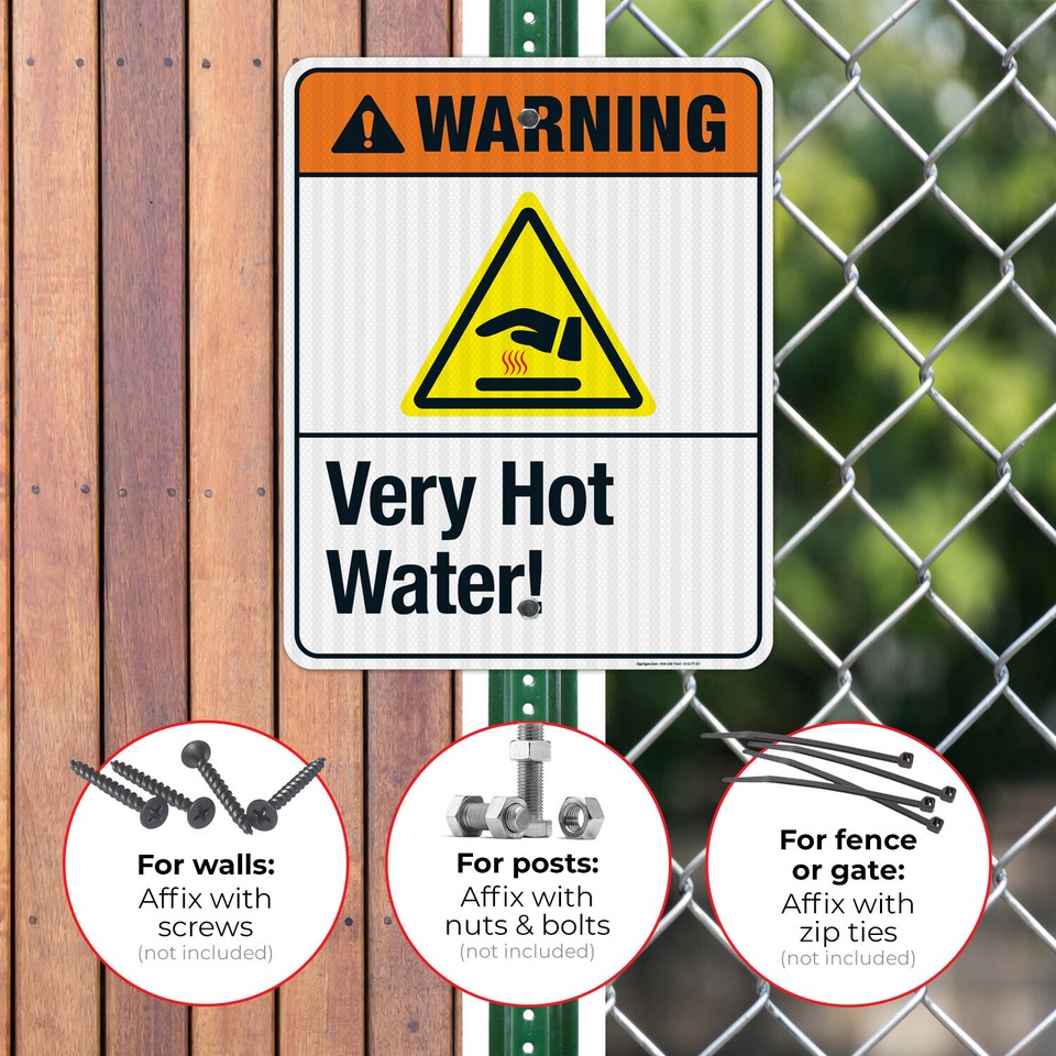Very Hot Water Sign, ANSI Warning Sign, | eBay