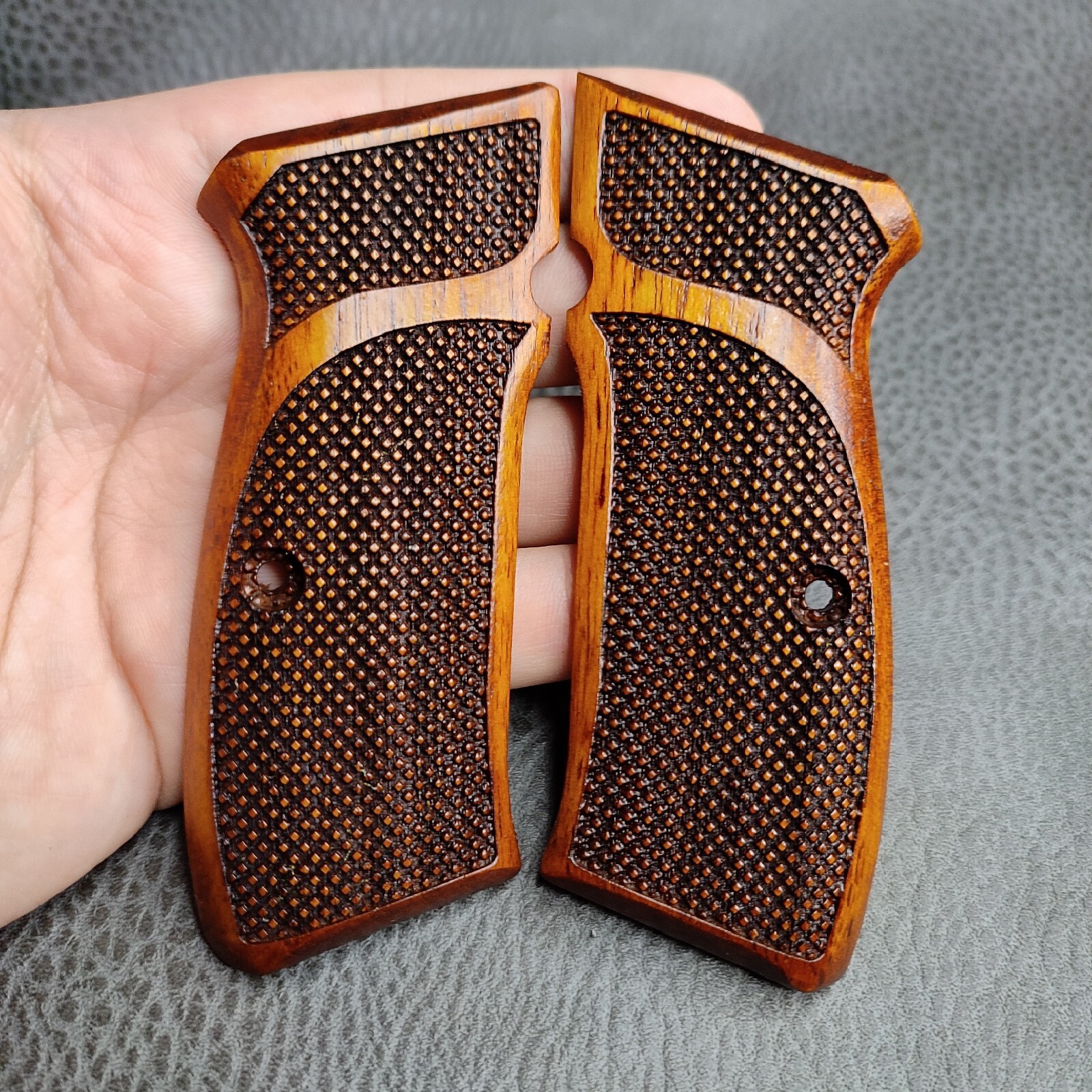 CZ 75 75B Grips SET NEW TURKISH WALNUT WOOD GRIPS HAND MADE NICE ...