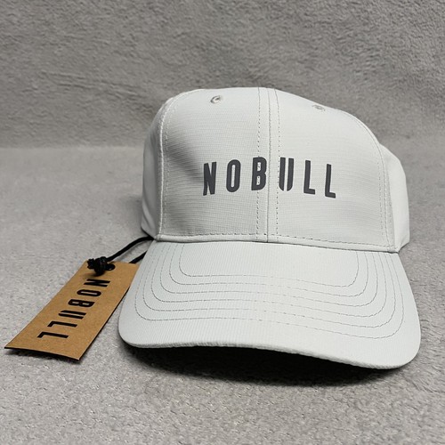 NOBULL Performance Hat Mens L/XL White Gray Reflective Logo Adjustable Gym NEW | eBay