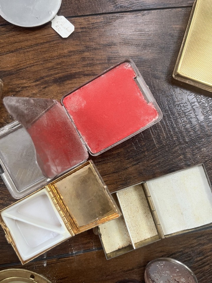 Lot Of Antique Victorian Vintage Compacts Makeup Rouge Powder Mirror ...