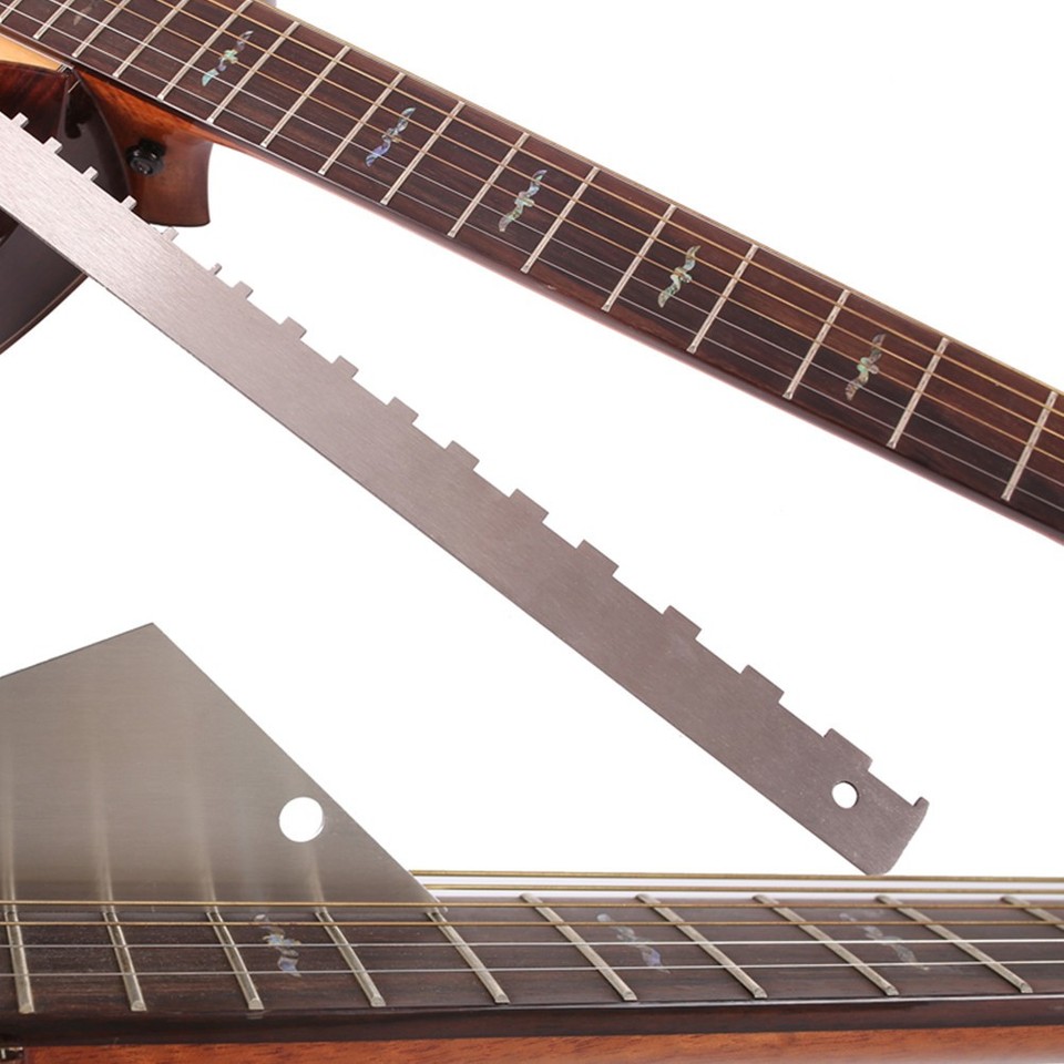 2 Pcs Guitar Fret Rocker Tool Notched Straight Ruler Neck Leveling ...
