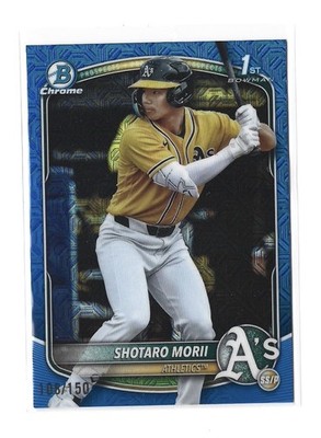 Shotaro Morii 2025 Bowman Chrome 1st Chrome Blue Mega Box Refractor #'d ...