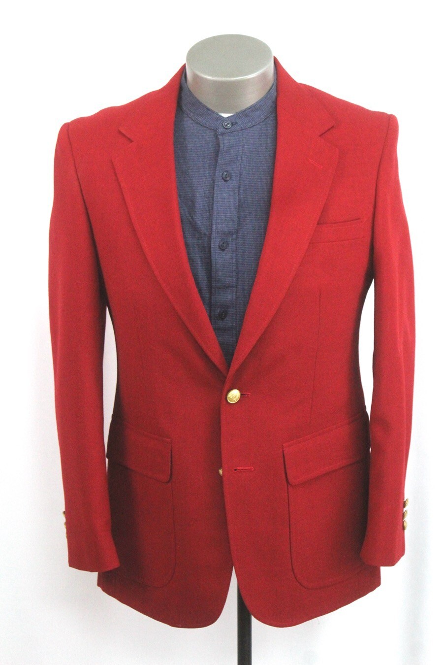 vintage mens BRIGHT RED BLAZER stafford jacket sport coat hopsack 38 39 ...