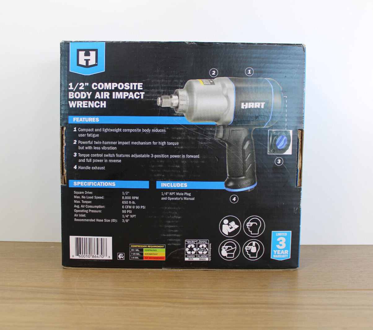 Hart 665064639 1/2" Composite Body Air Impact Wrench for sale online | eBay