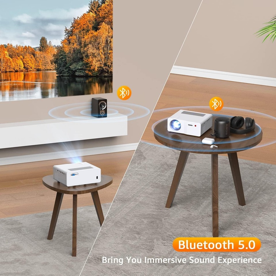 Ailessom L300 HD 1080P Video Projector 5G WiFi Bluetooth 450" Display ...