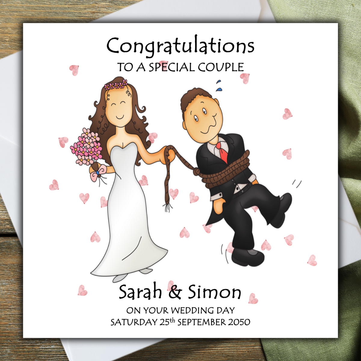 Wedding Day Cards Personalised Wedding Day Card With Jigsaw Pieces.