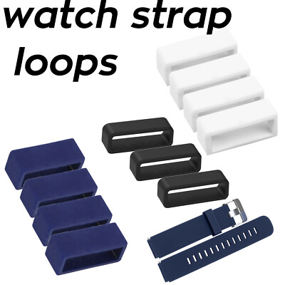 3pcs Silicone Watch Band Ring Loops 12-22mm 24mm-30mm Rubber Strap ...